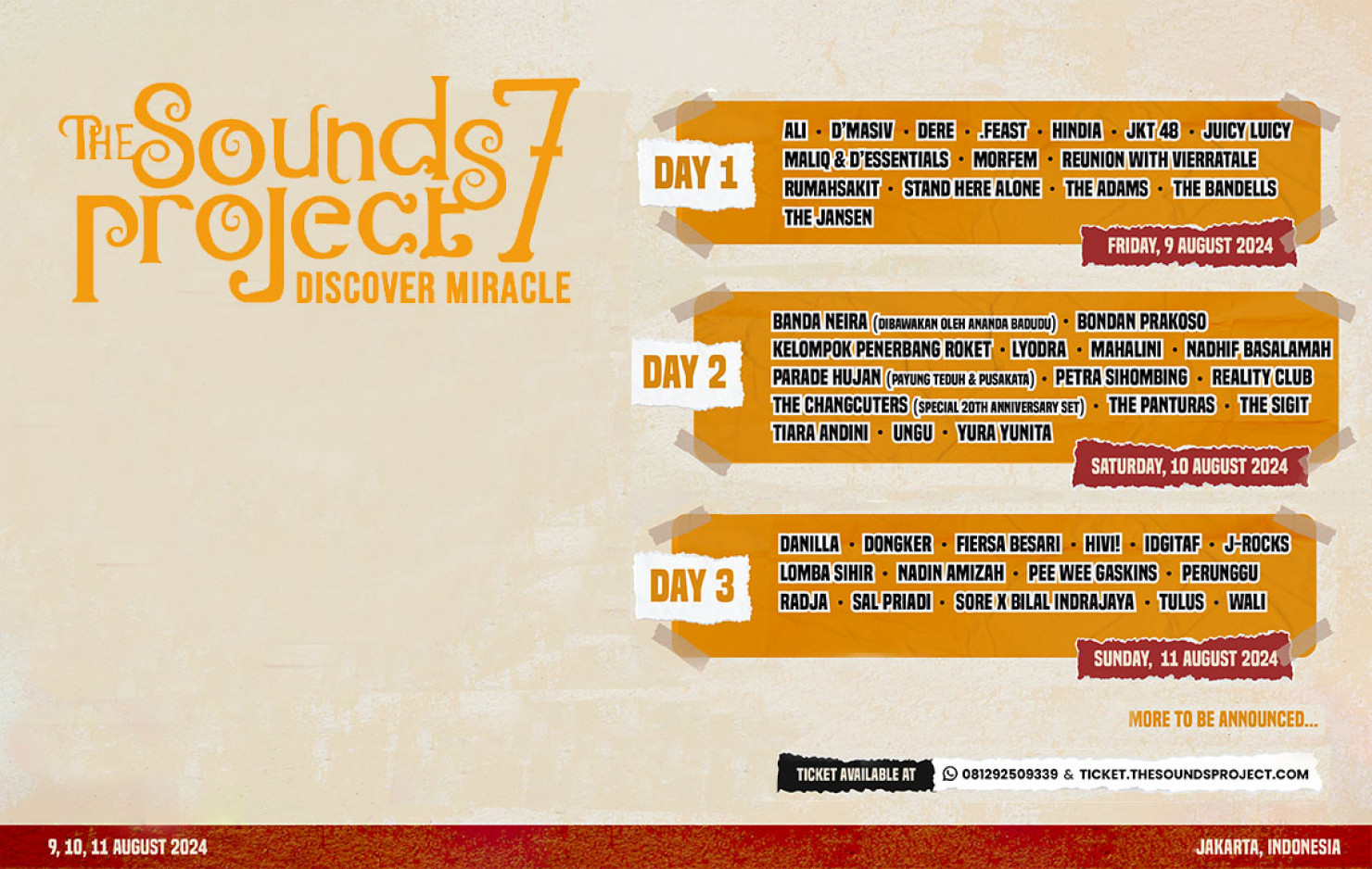 HALF LINE UP THE SOUNDS PROJECT DIUMUMKAN, HARI KE-2 AKAN PALING ‘PECAH’